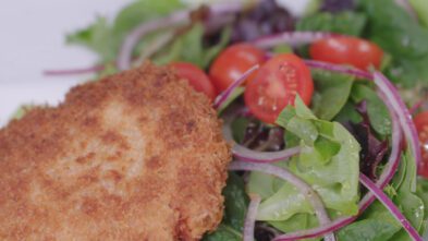 Salmon Cakes with Mixed Green Salad - 'Downright Delicious with Yo-Yo'